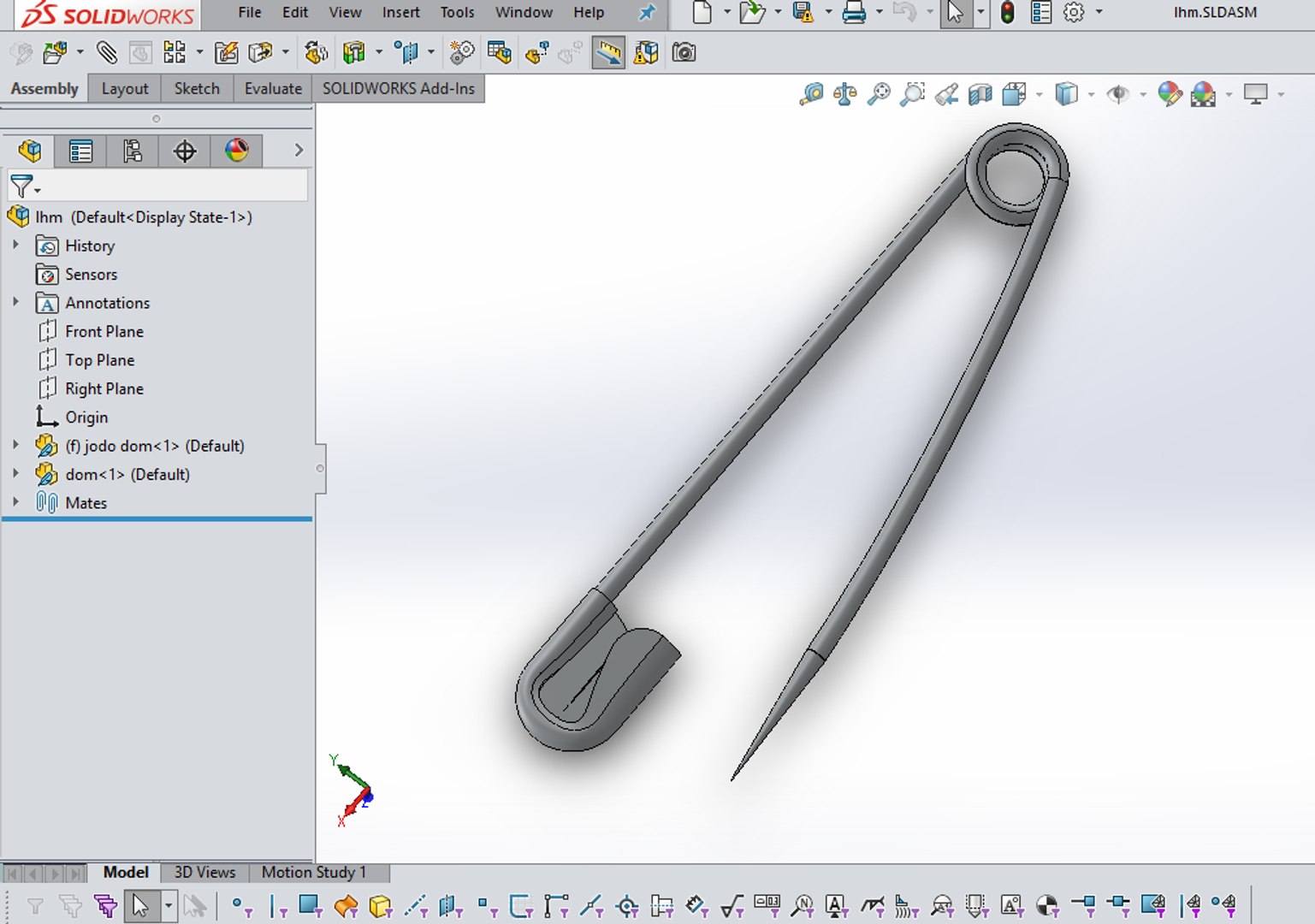 3D Safety Pin Fastening - TurboSquid 1439955