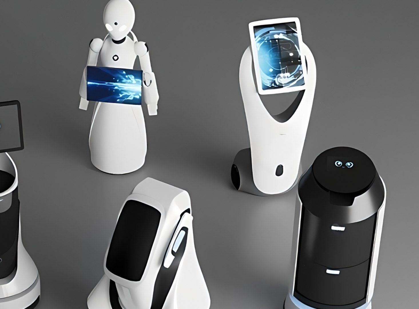 3D Robots Collection Intelligent Robot Smart Robot Humanoid Robot ...