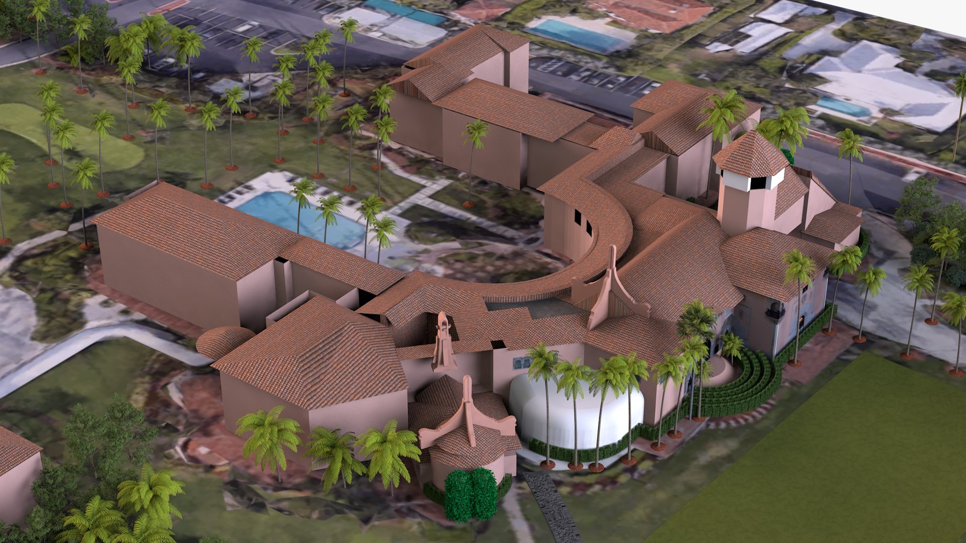 Resort Mar-a-lago House Building 3D Model - TurboSquid 1505314