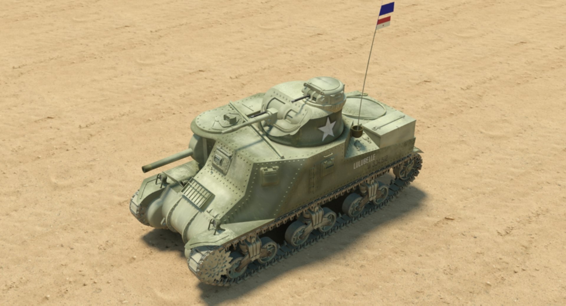 3D m3 lee tank lulubelle - TurboSquid 1232510