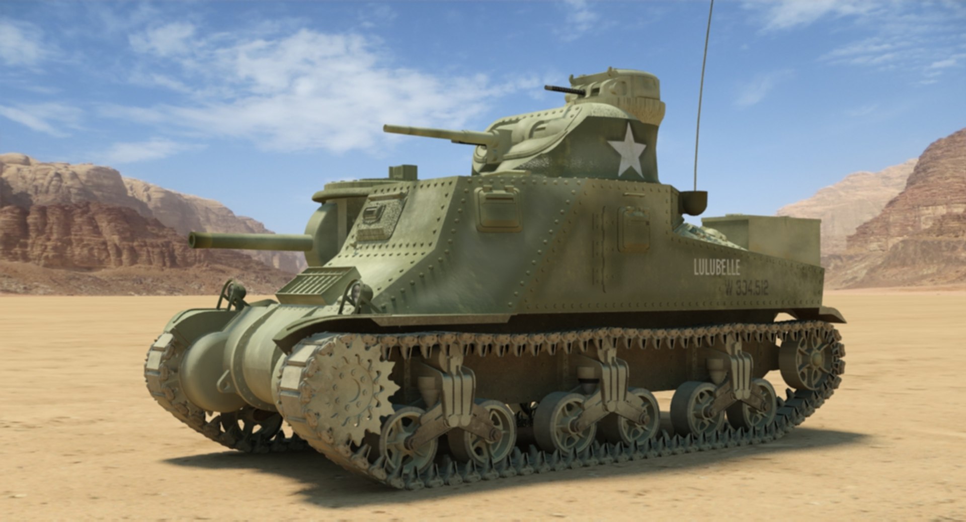 3D m3 lee tank lulubelle - TurboSquid 1232510