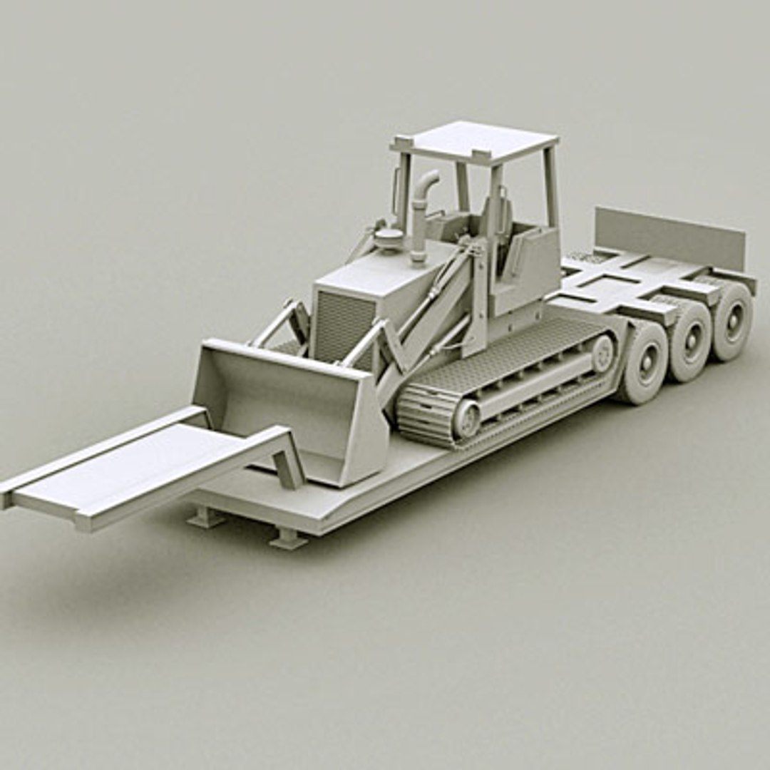 Lowboy Platform Vehicle 3d Model