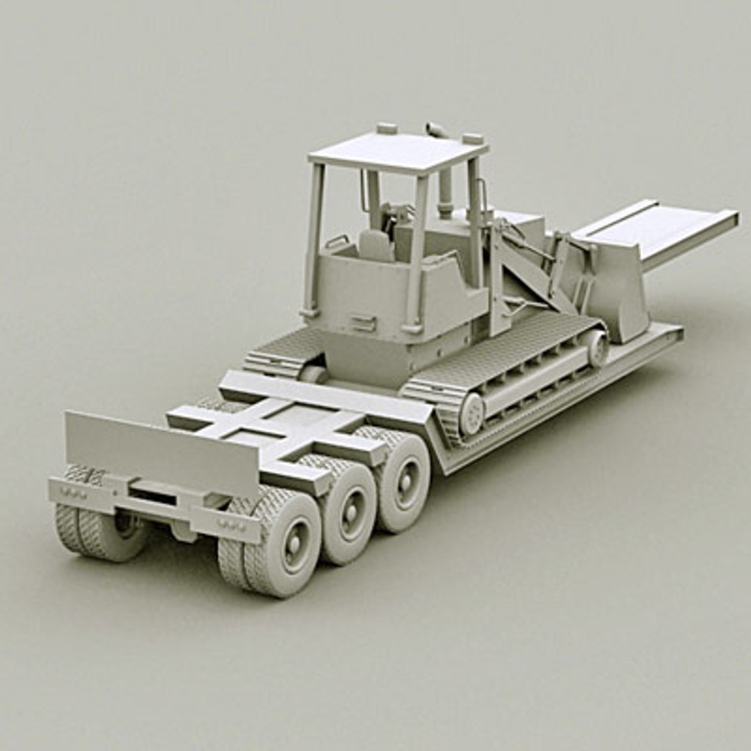 Lowboy Platform Vehicle 3d Model