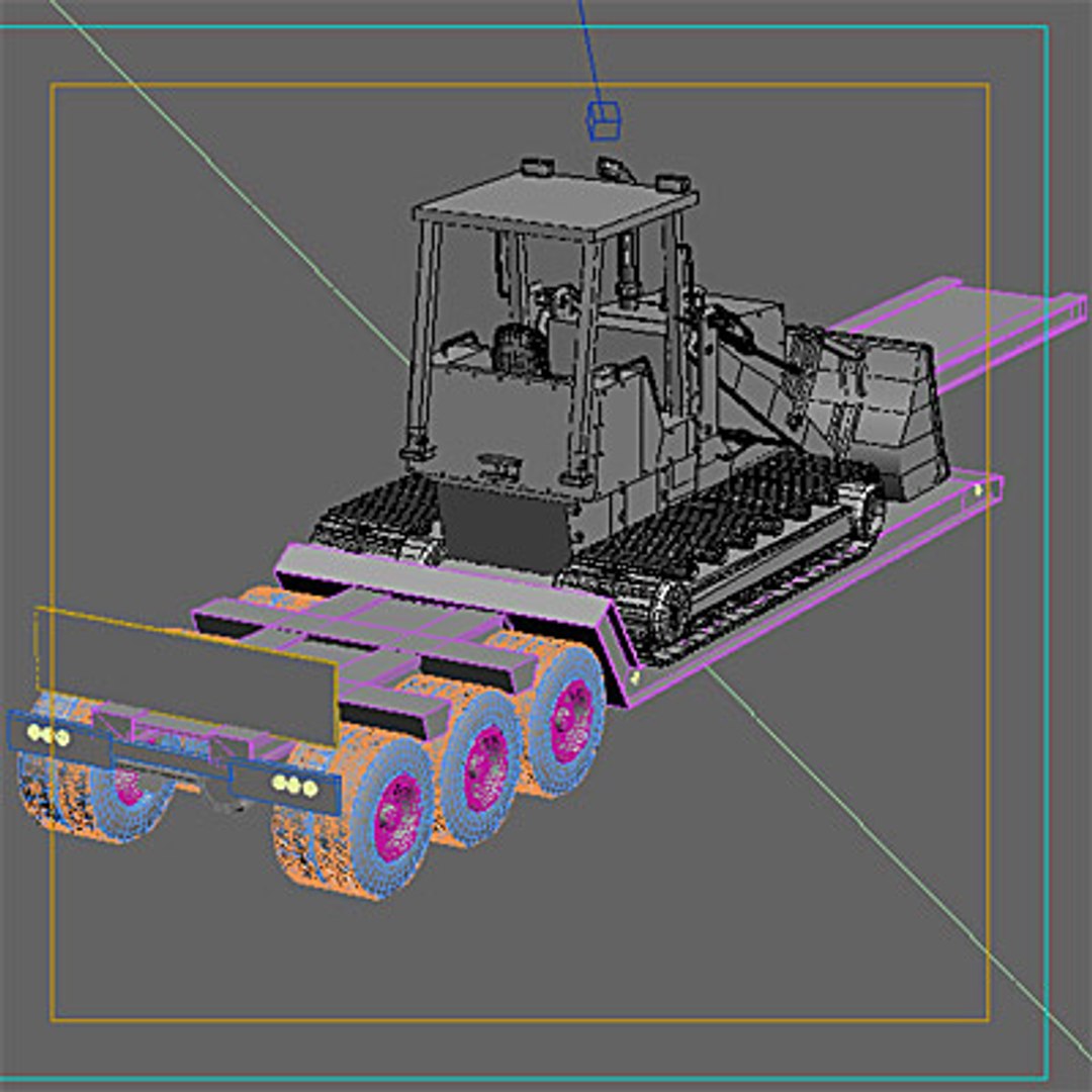 Lowboy Platform Vehicle 3d Model