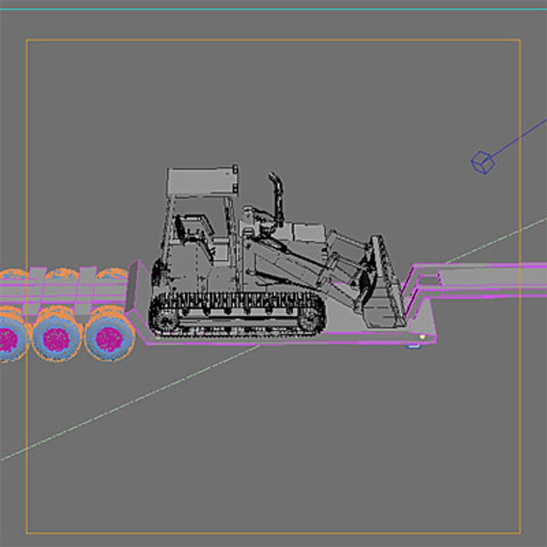 Lowboy Platform Vehicle 3d Model