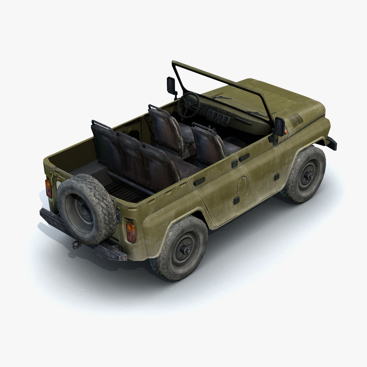 russian military uaz-3151 3d model