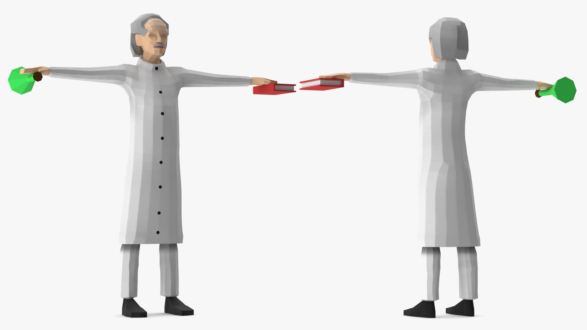 3D Scientist Low Poly Rigged For Maya - TurboSquid 2194210