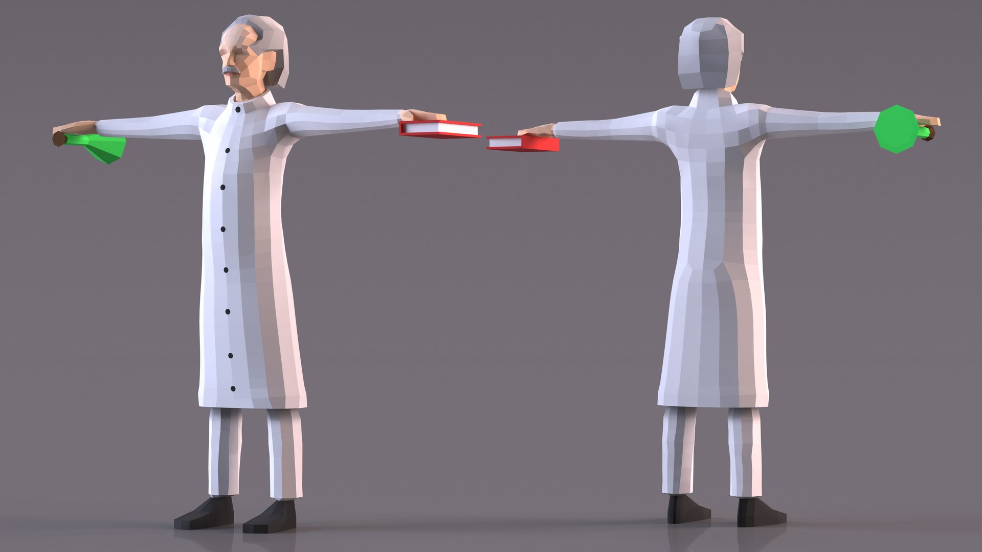 3D Scientist Low Poly Rigged For Maya - TurboSquid 2194210