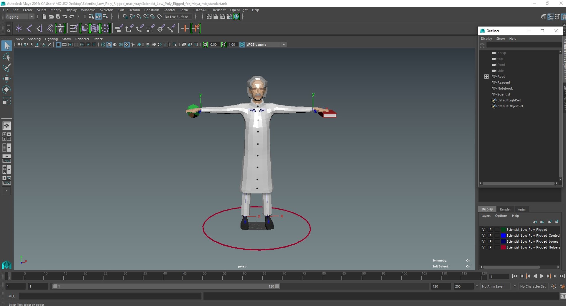 3D Scientist Low Poly Rigged For Maya - TurboSquid 2194210