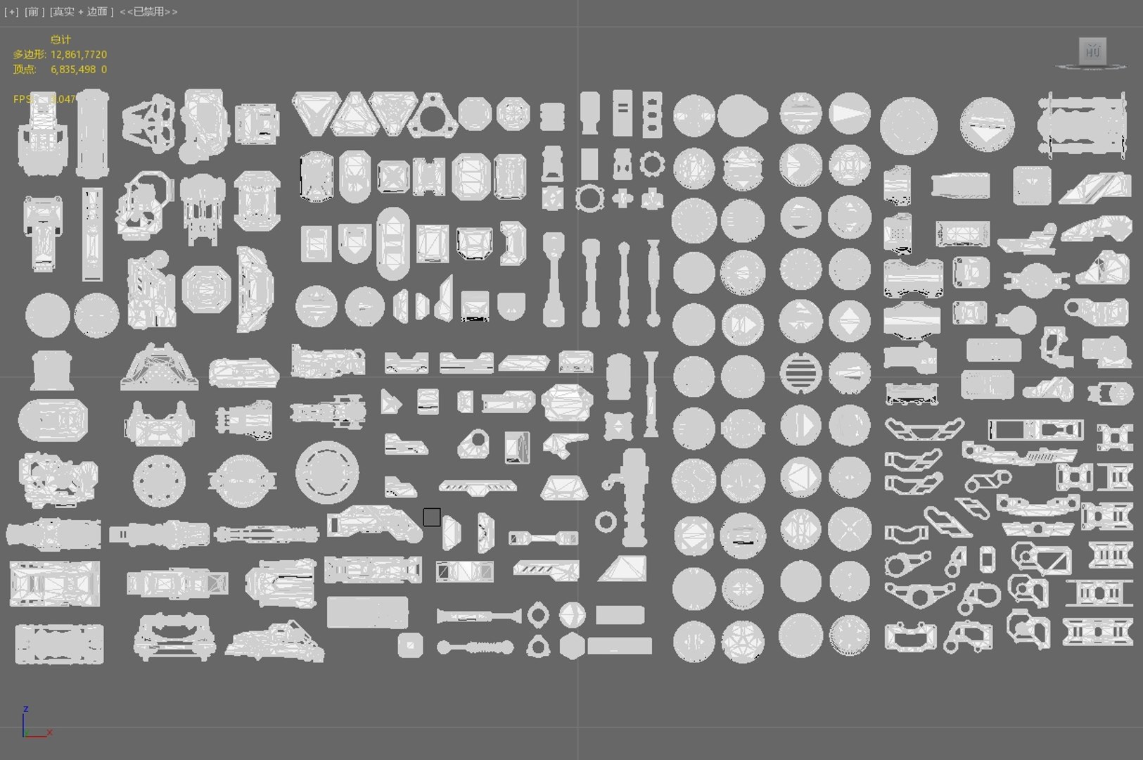 3D Model Hard Surface Machine Mechanical Parts Parts Armor Screw Shock ...