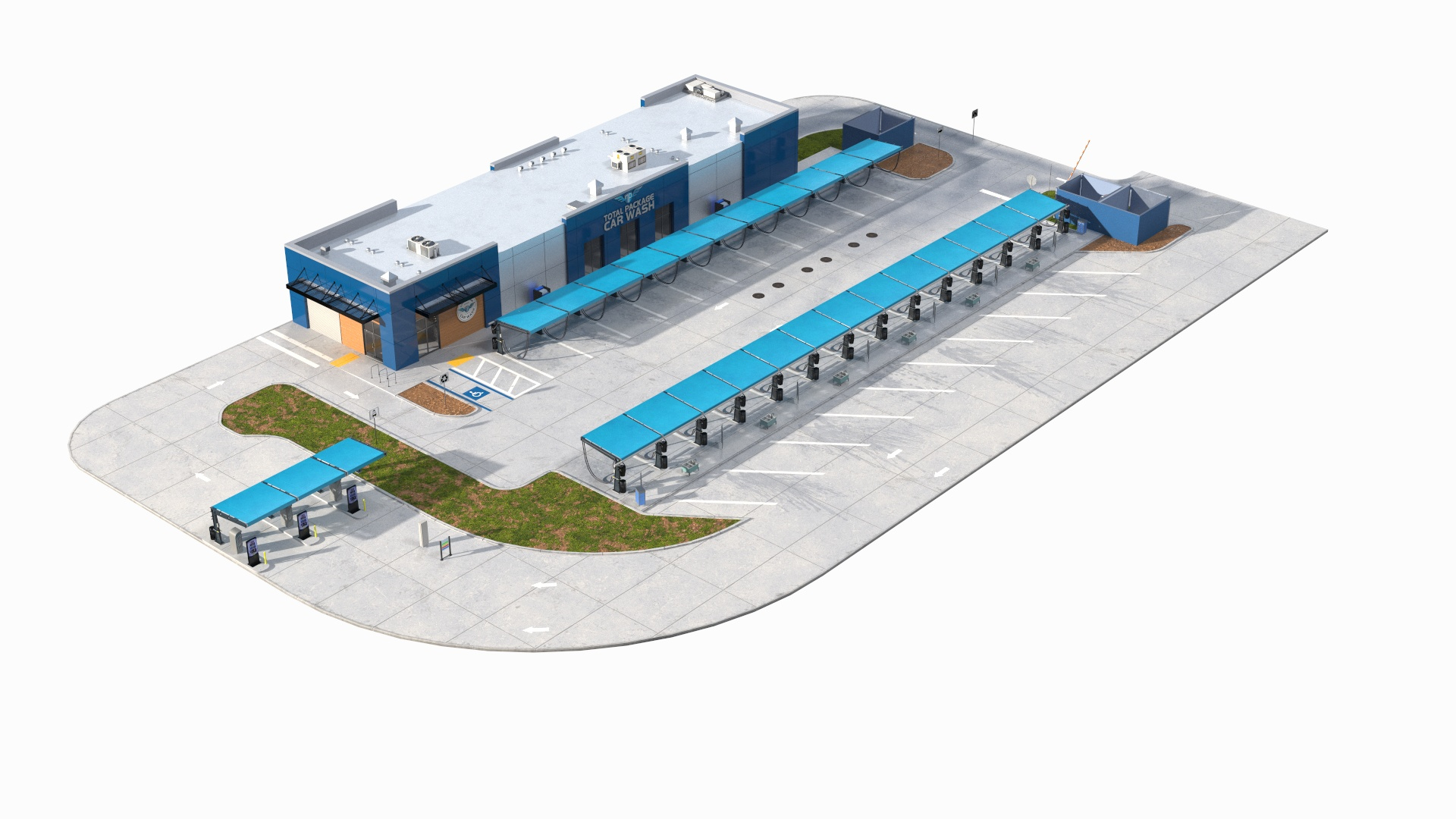 Total Package Car Wash Building Model - TurboSquid 2059824