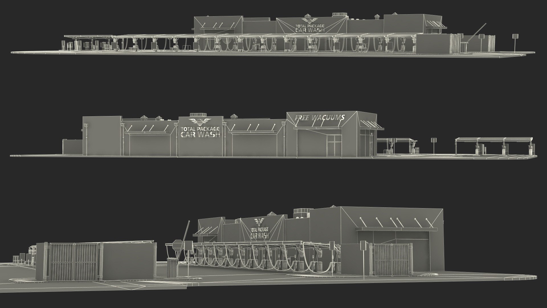 Total Package Car Wash Building Model - TurboSquid 2059824
