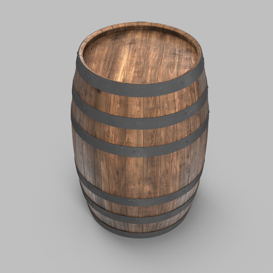3d Model Of Wooden Barrel