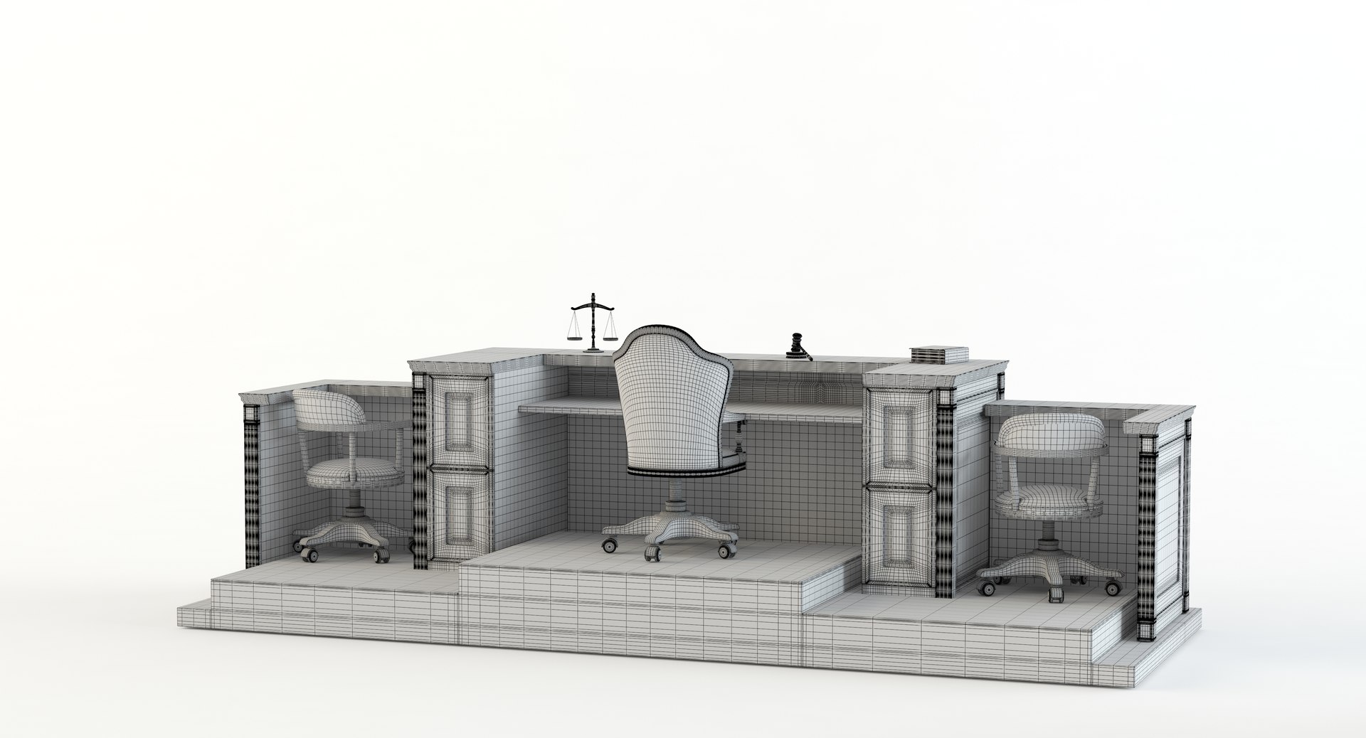 3D Court Room Courtroom - TurboSquid 1419146