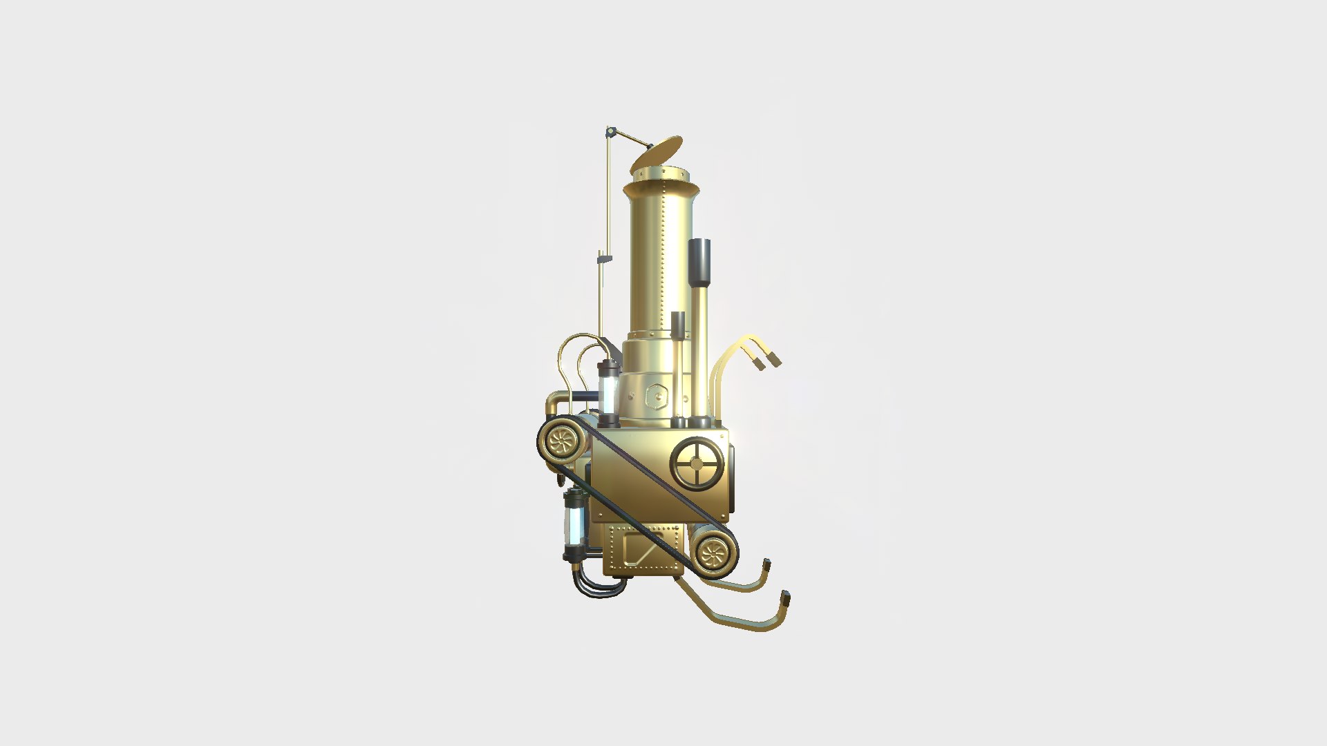 3D Steampunk Backpack 06 Gold Clean - Character Design Fashion ...