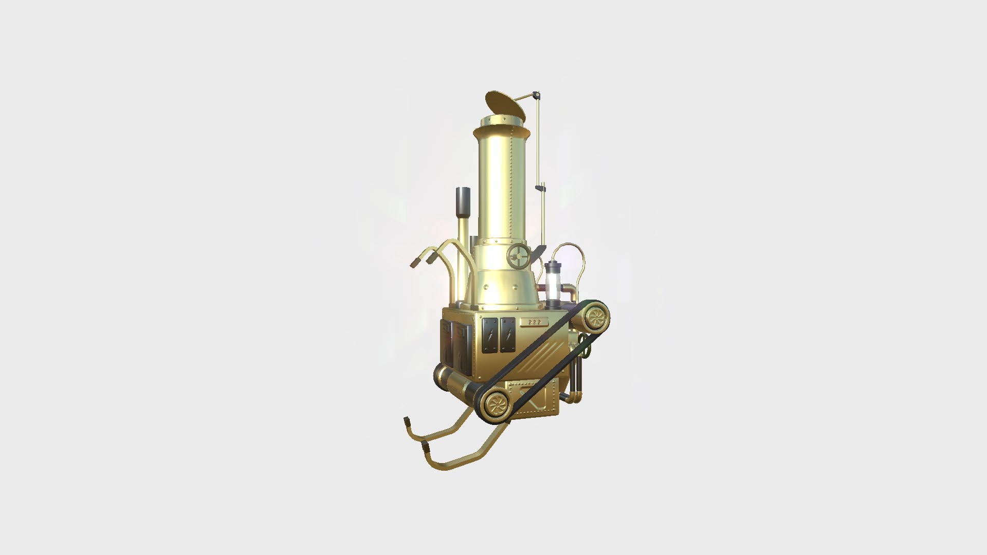 3D Steampunk Backpack 06 Gold Clean - Character Design Fashion ...