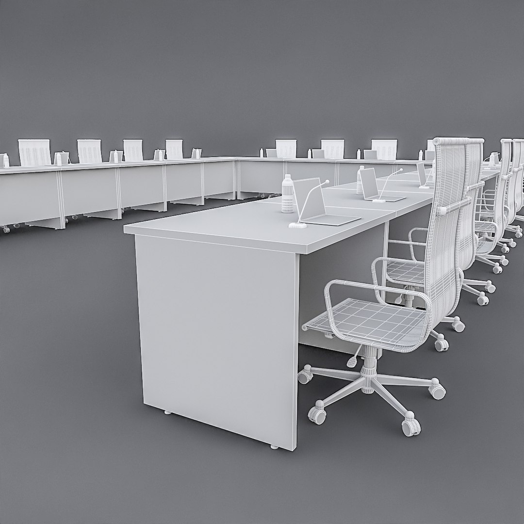 Modular Meeting Table 3D Model - TurboSquid 1548508
