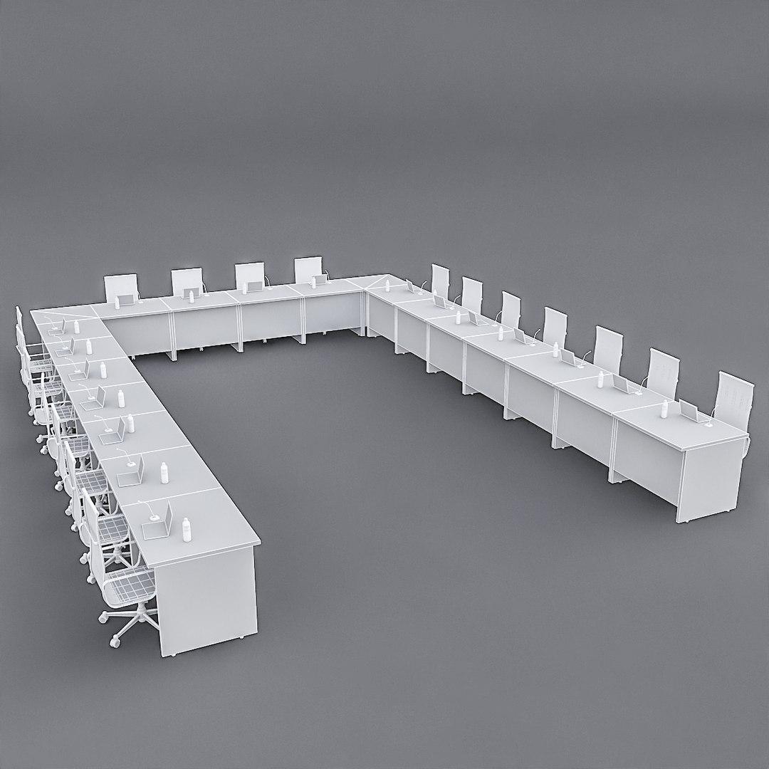 Modular Meeting Table 3D Model - TurboSquid 1548508
