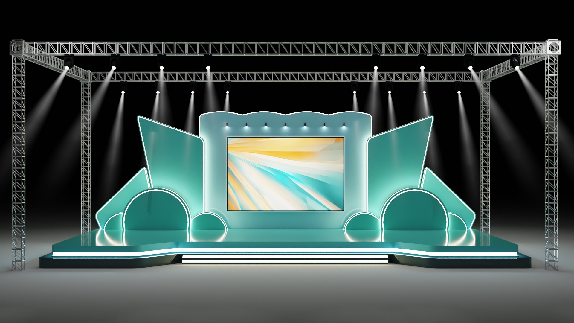 Entertainment Concert Event Stage 3D Model With Lights Model ...