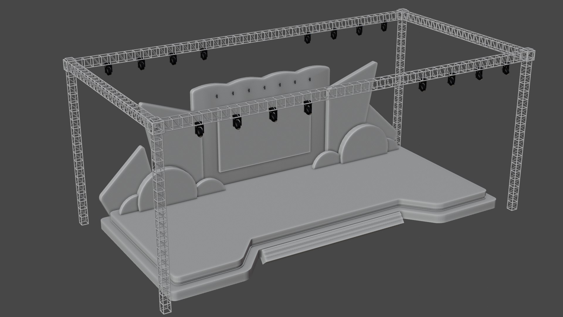 Entertainment Concert Event Stage 3D Model With Lights Model ...