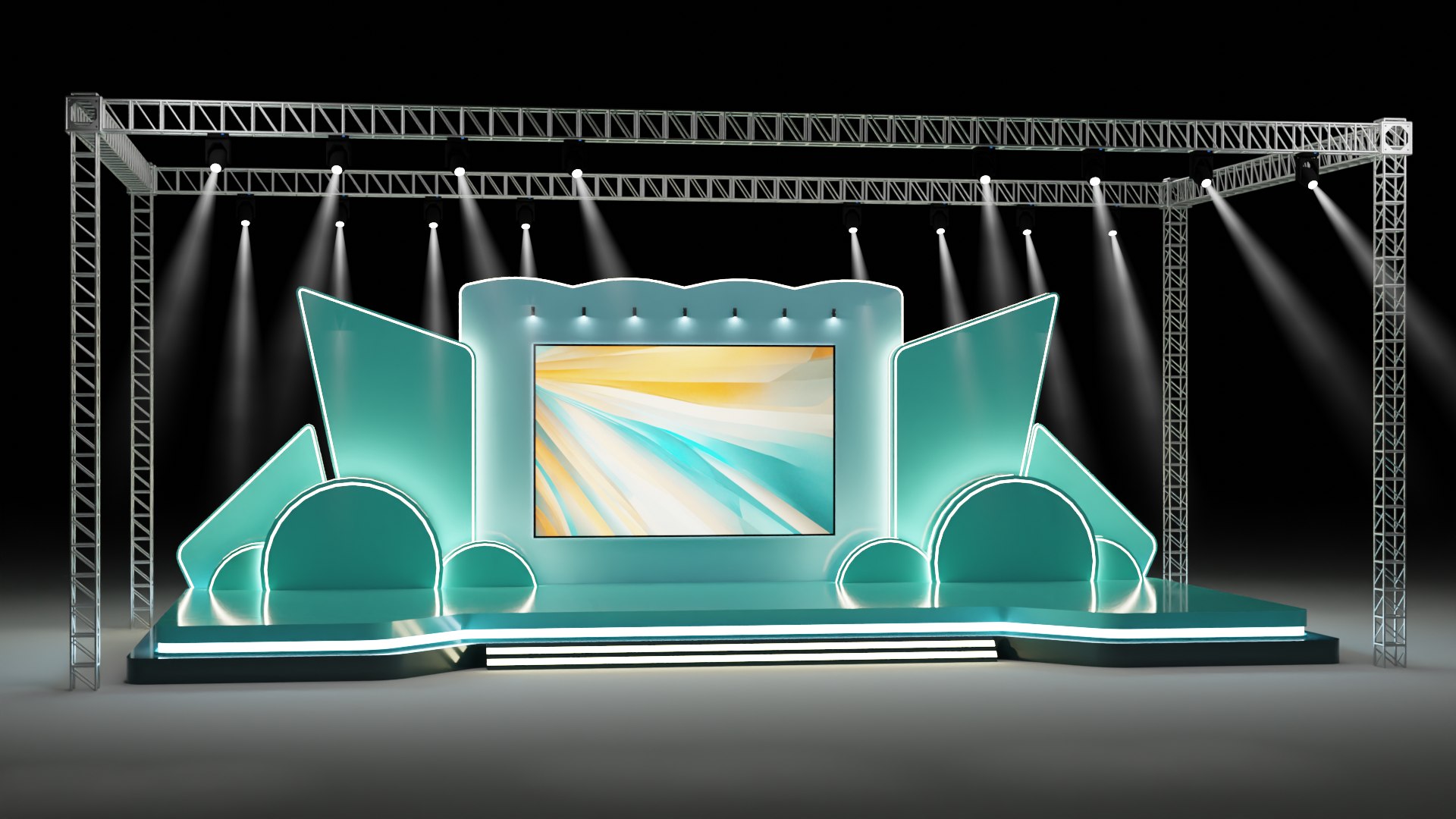 Entertainment Concert Event Stage 3D Model With Lights Model ...