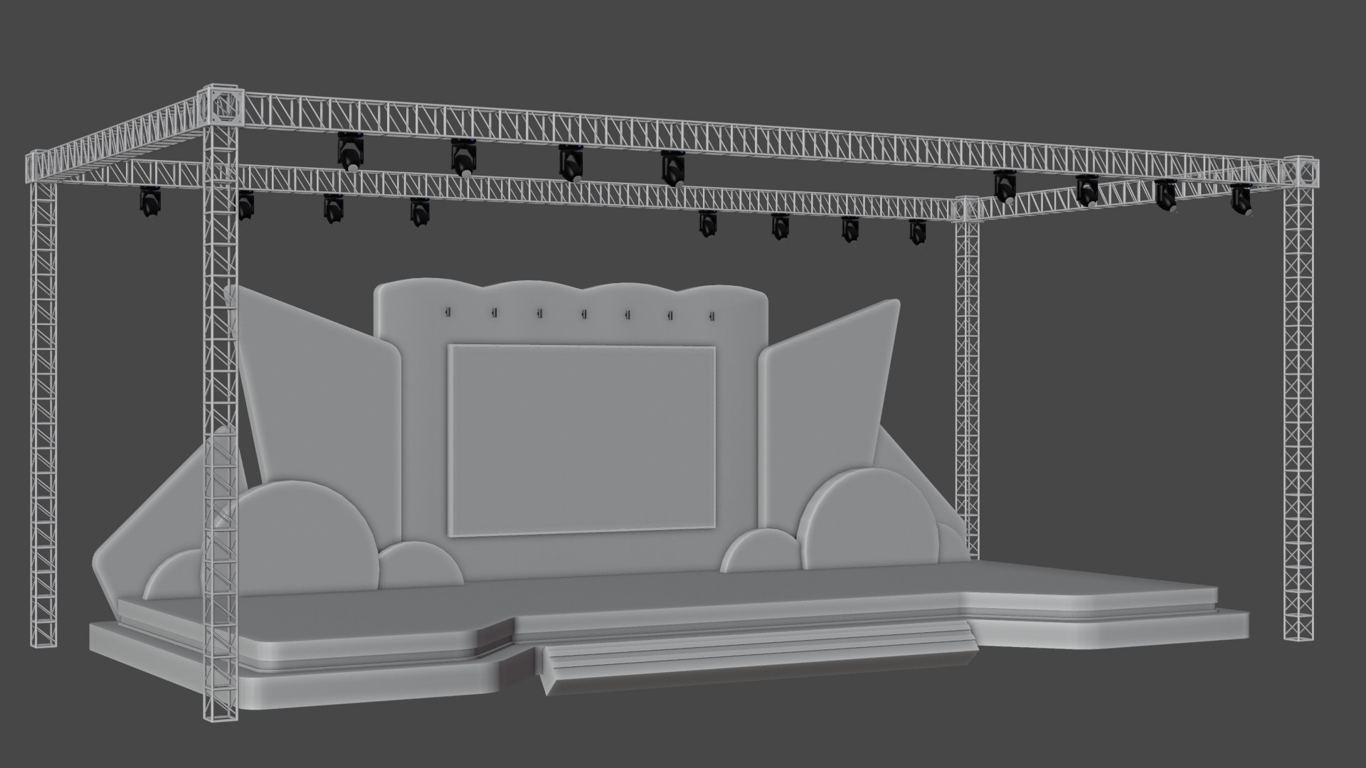 Entertainment Concert Event Stage 3D Model With Lights Model ...