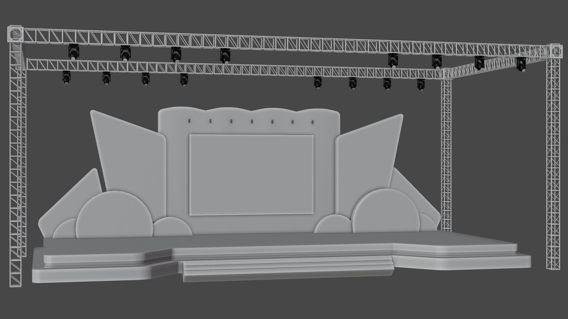 Entertainment Concert Event Stage 3D Model With Lights Model ...