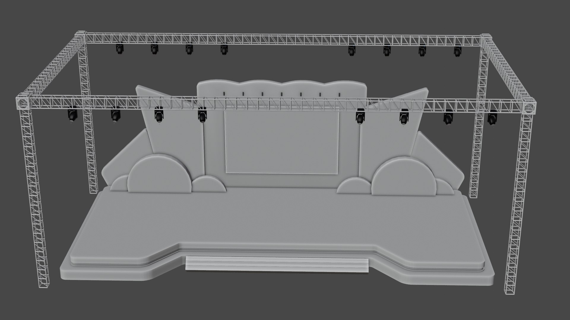 Entertainment Concert Event Stage 3D Model With Lights Model ...