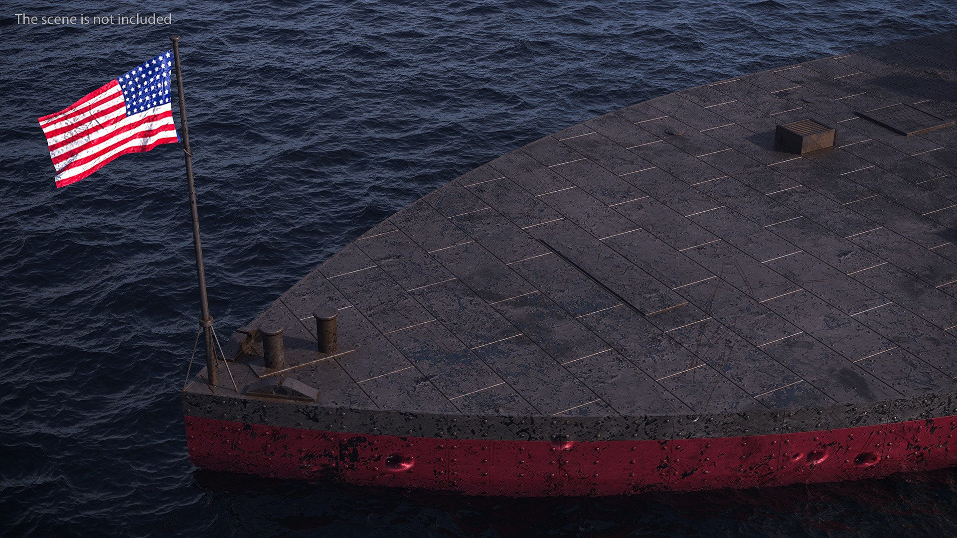 3D US Ironclad Warship Monitor With Tower Old - TurboSquid 2210626