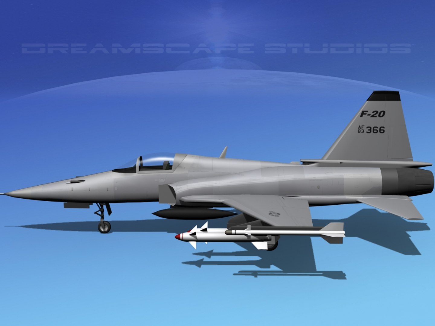 3d model northrop tigershark f-20 fighter