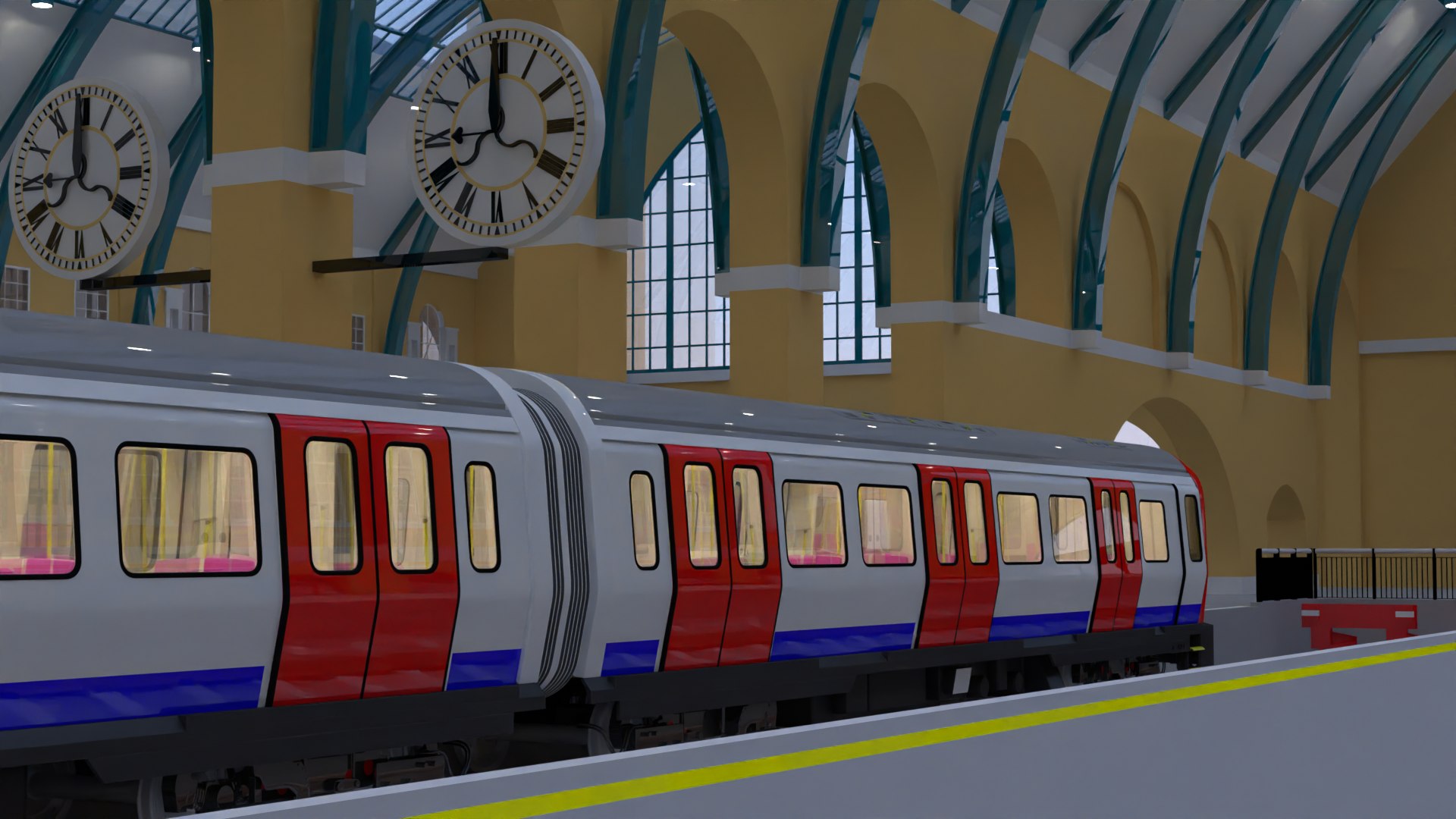 Kings Cross Station With Metro Train 3D - TurboSquid 2187922