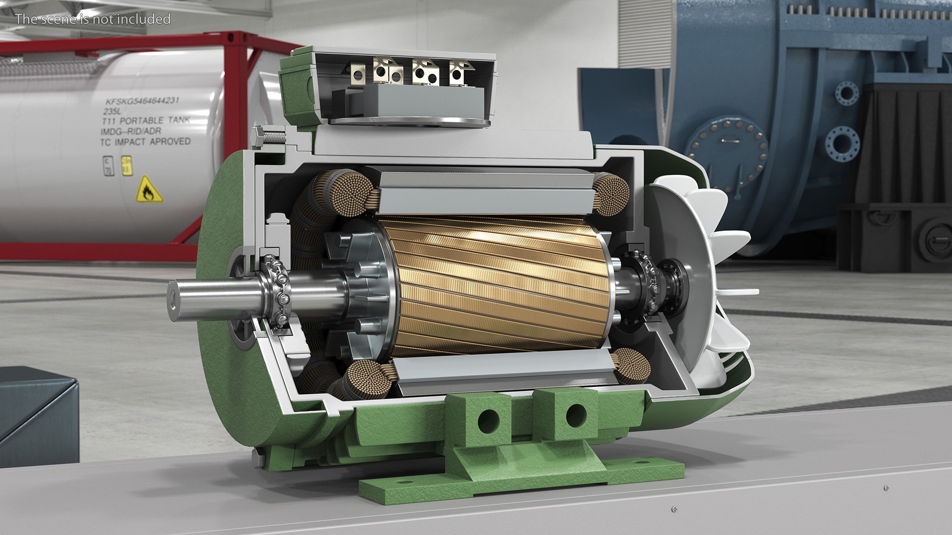 Electric Motor Cross Section Green 3D Model - TurboSquid 2220699