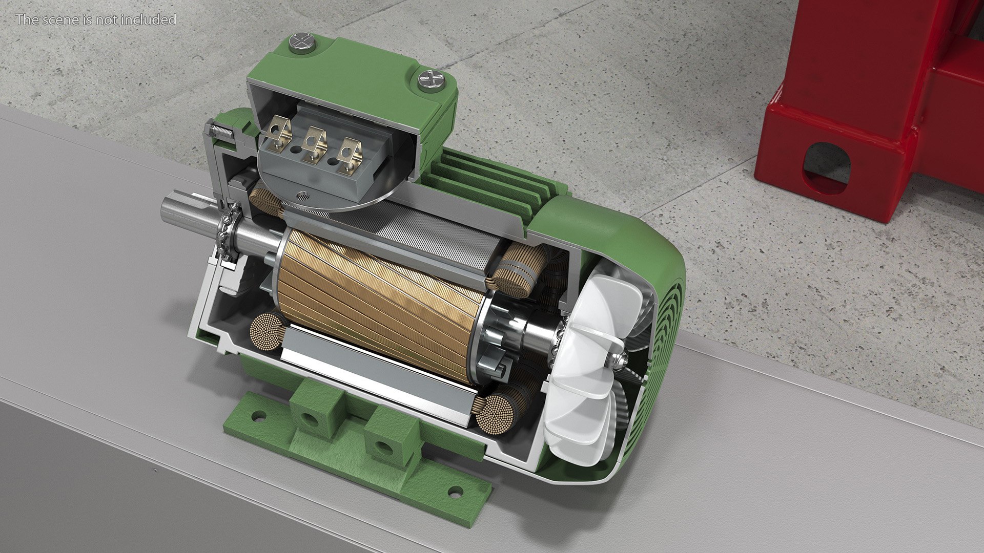 Electric Motor Cross Section Green 3D Model - TurboSquid 2220699