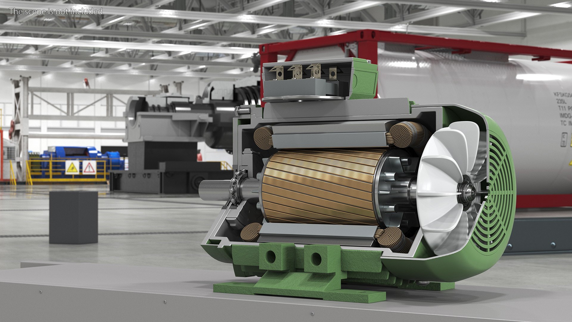 Electric Motor Cross Section Green 3D Model - TurboSquid 2220699