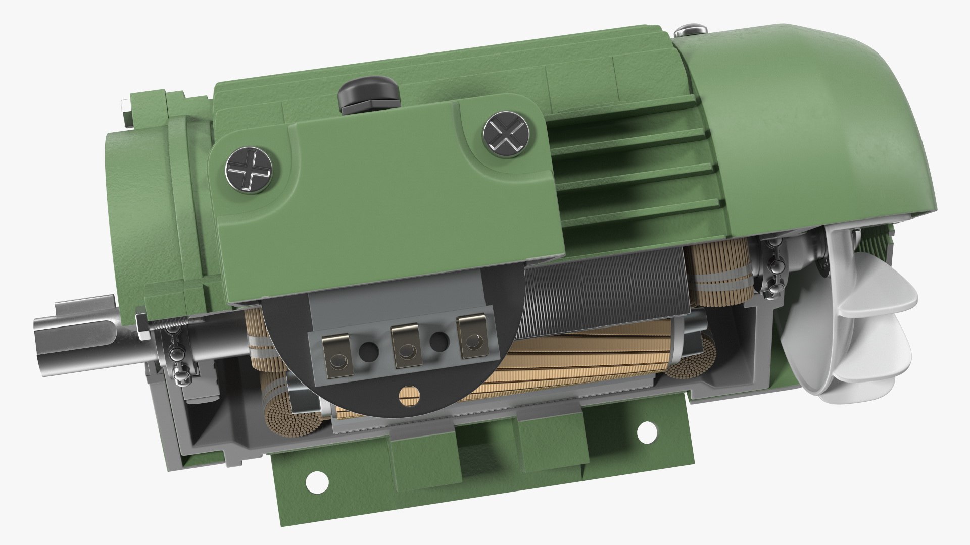 Electric Motor Cross Section Green 3D Model - TurboSquid 2220699