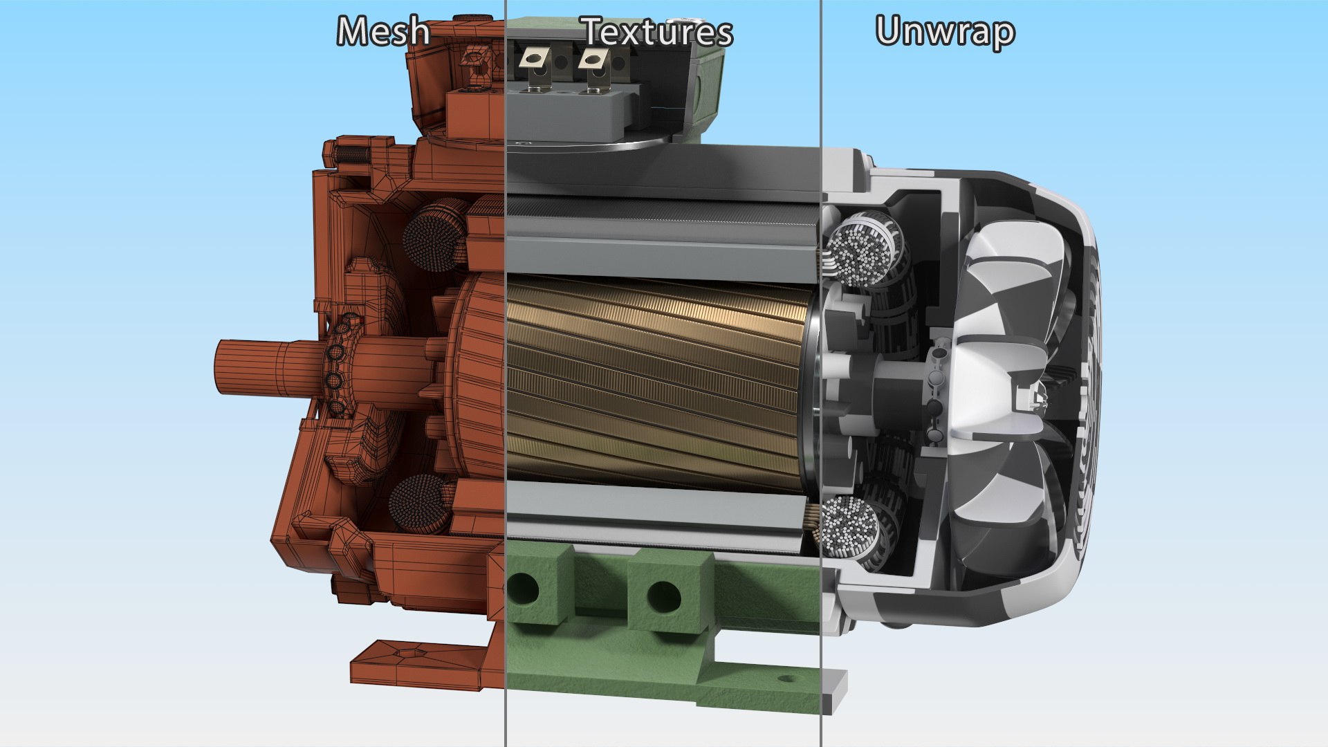 Electric Motor Cross Section Green 3D Model - TurboSquid 2220699