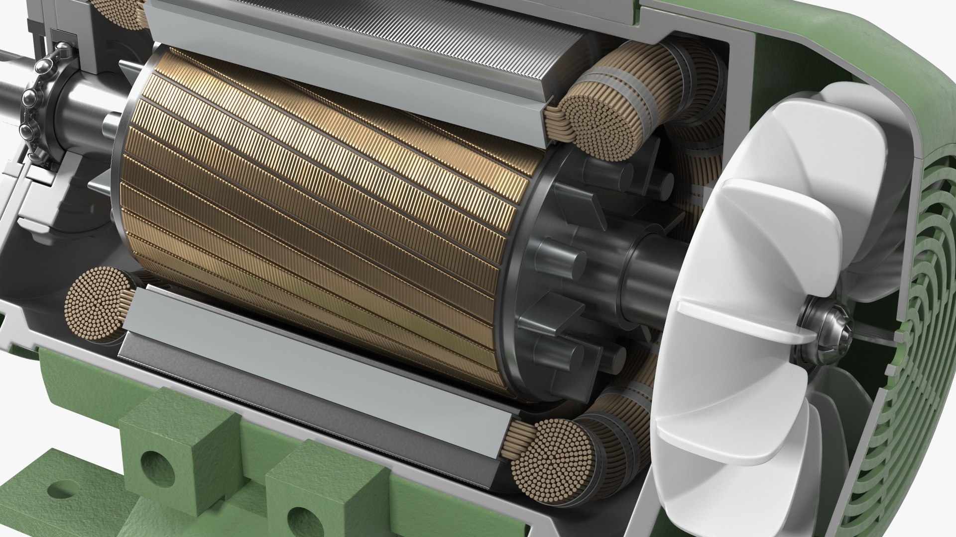 Electric Motor Cross Section Green 3D Model - TurboSquid 2220699