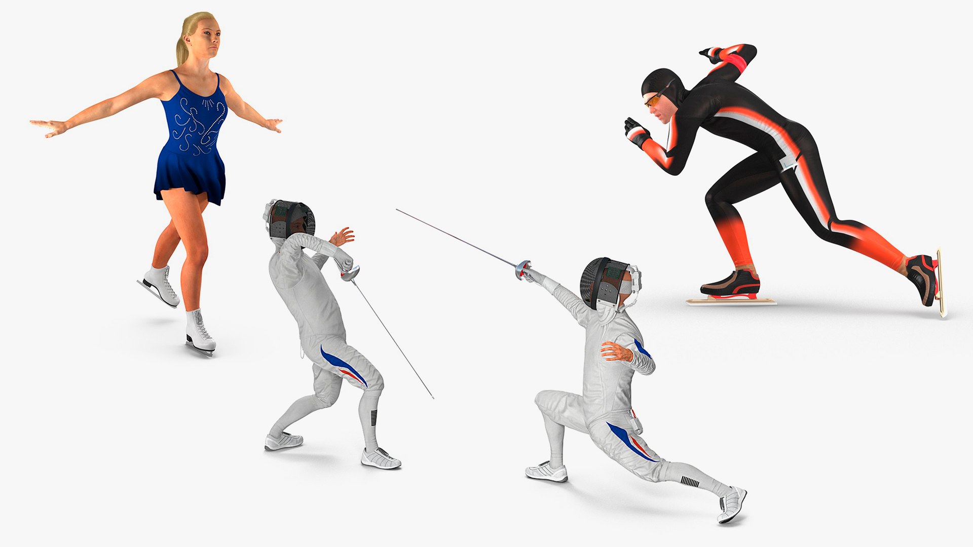 Olympic Athletes Collection 3D Model - TurboSquid 2184280