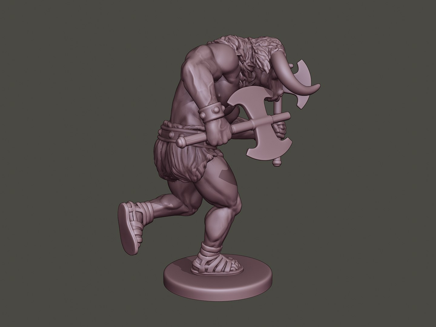 3D Minotaur Warrior Running Axes Model - TurboSquid 1529415