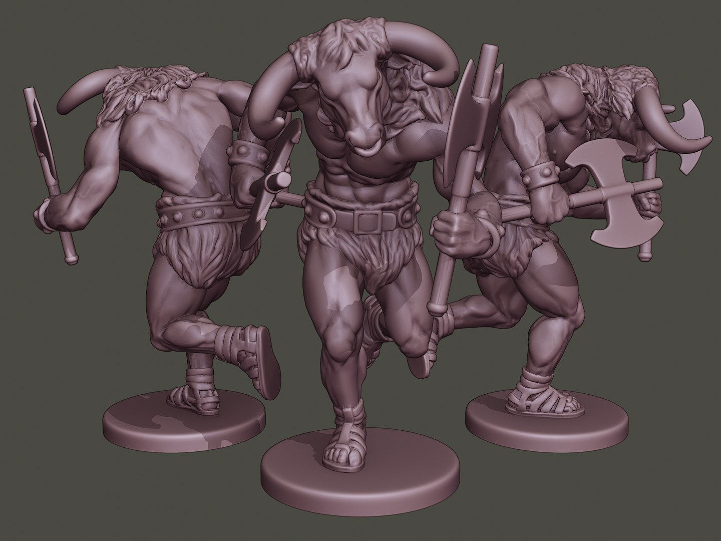 3D Minotaur Warrior Running Axes Model - TurboSquid 1529415