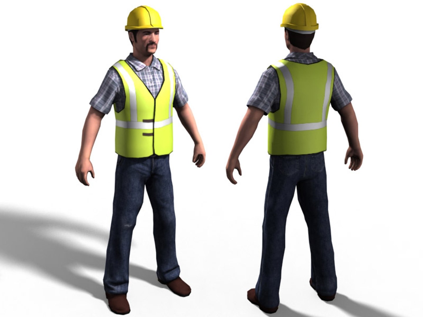 3d Model Man Construction Worker