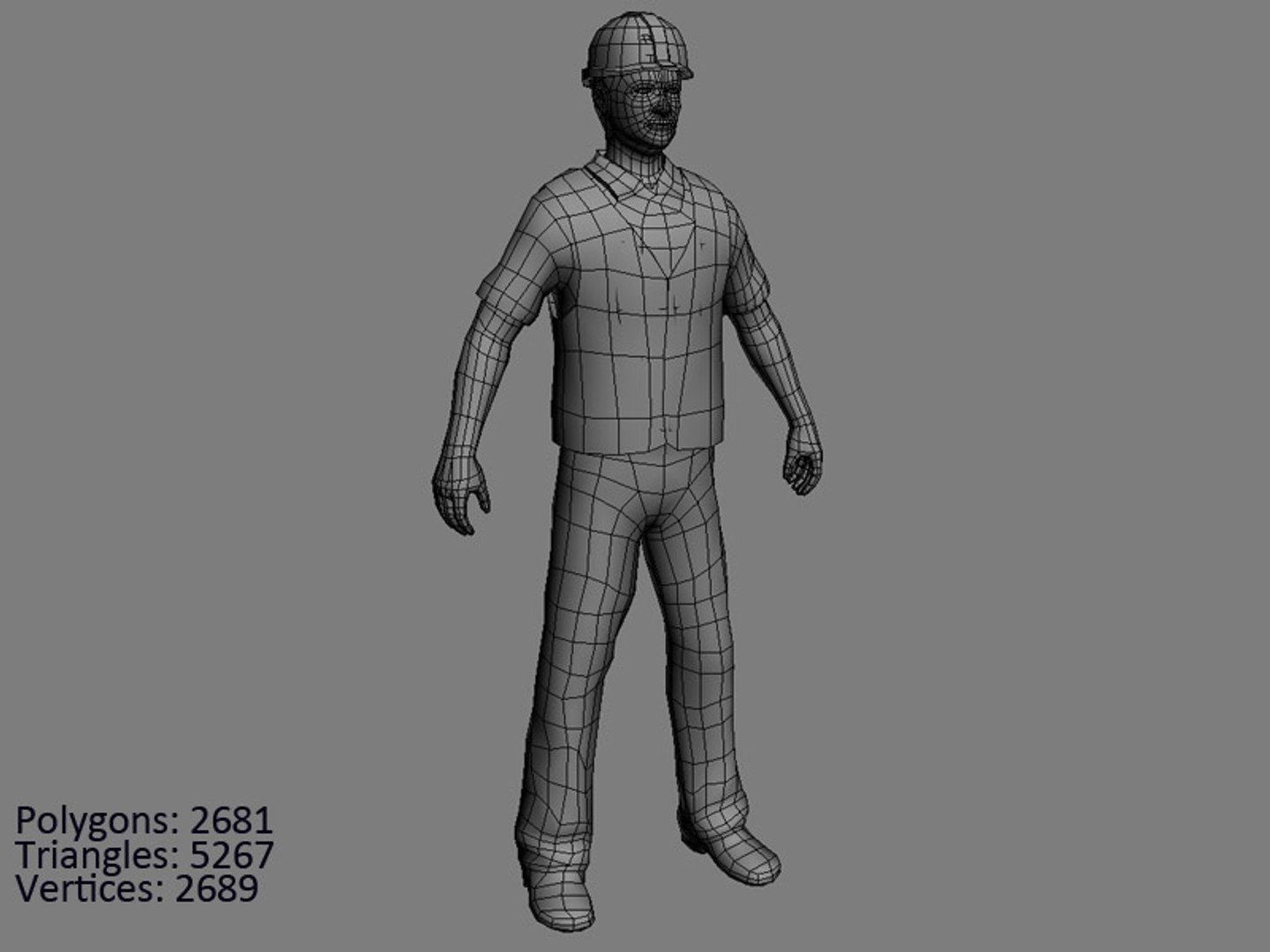 3d Model Man Construction Worker