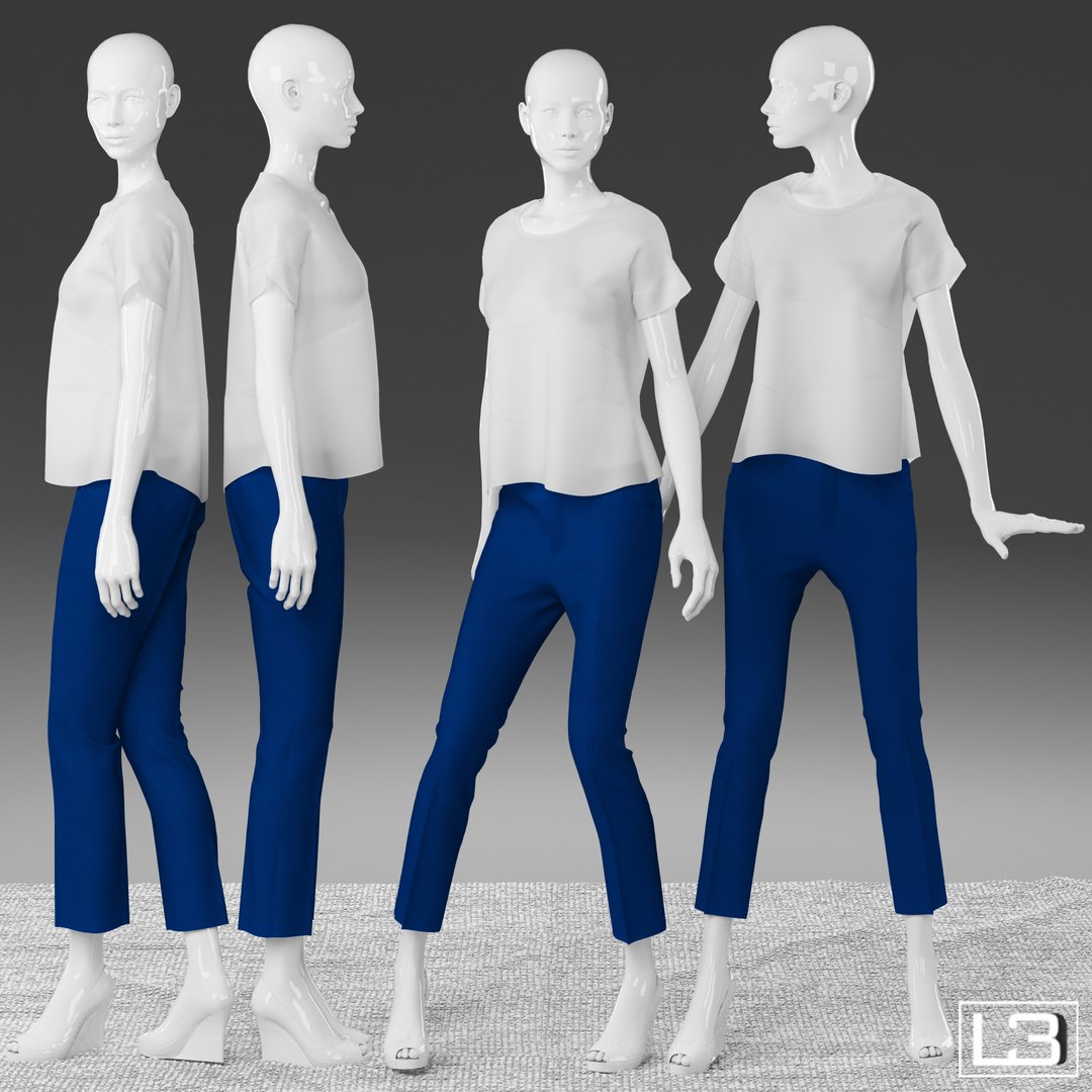 3d Model Woman Mannequin Clothes