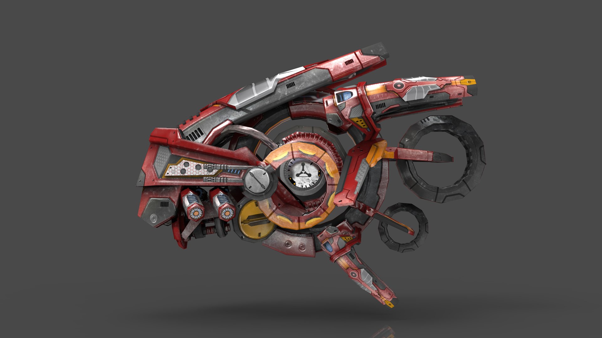 Red Anime Manga Drone 3d Model