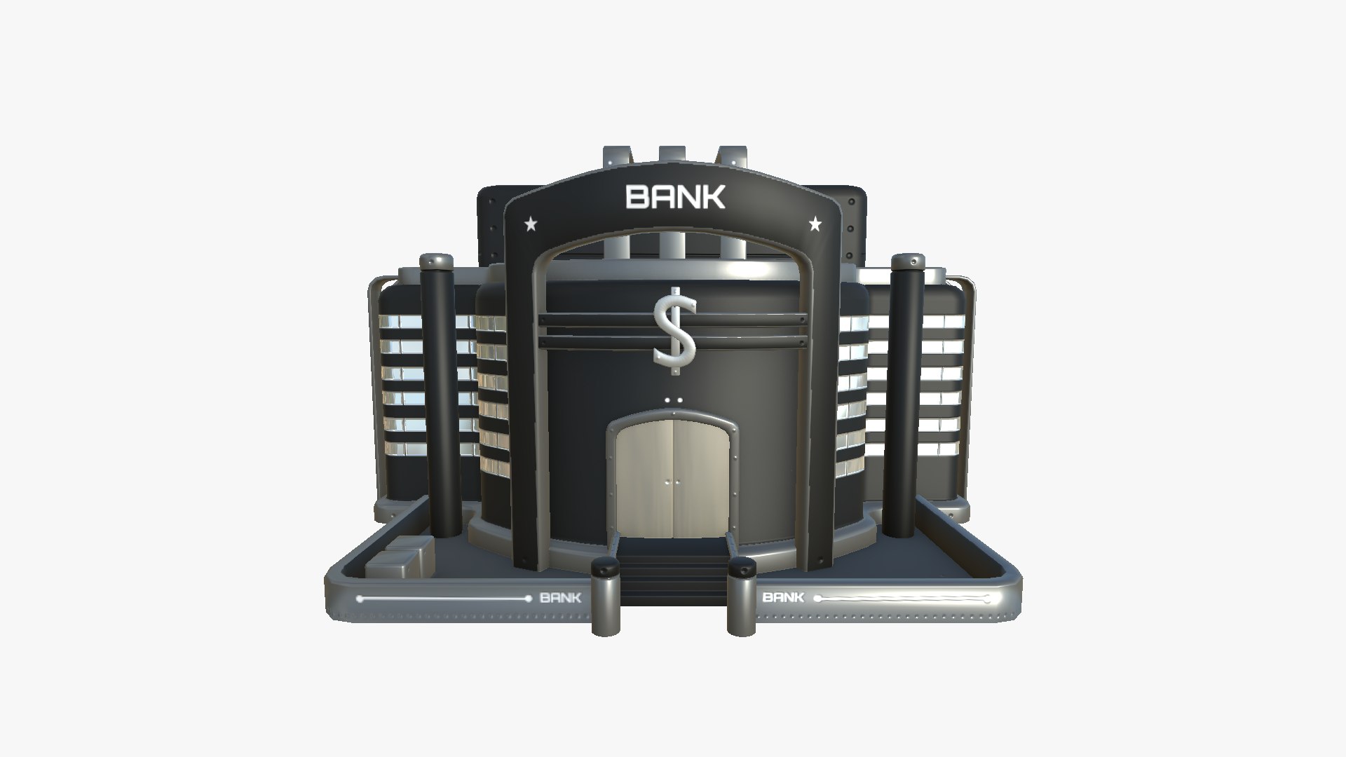 3D Model SciFi Bank A07 Black - Sci Fi Exterior Design - TurboSquid 1989668