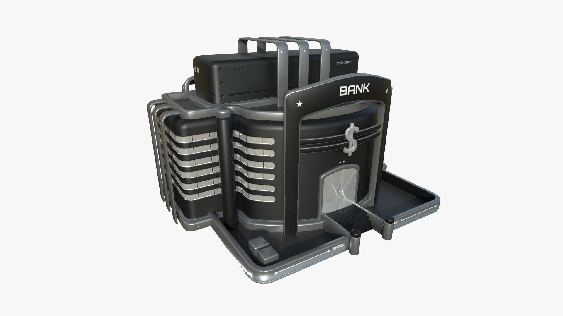 3D Model SciFi Bank A07 Black - Sci Fi Exterior Design - TurboSquid 1989668
