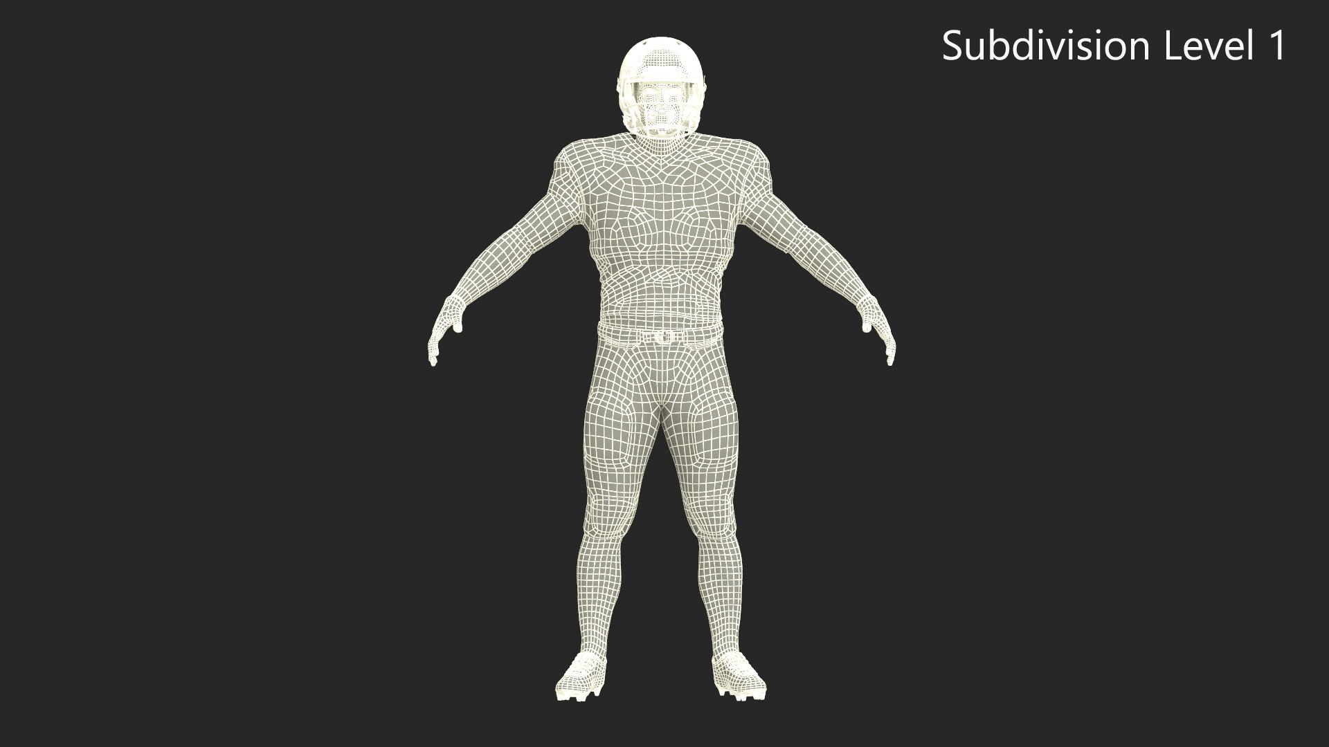 3D Black Man White Uniform T-Pose American Football Players Model ...