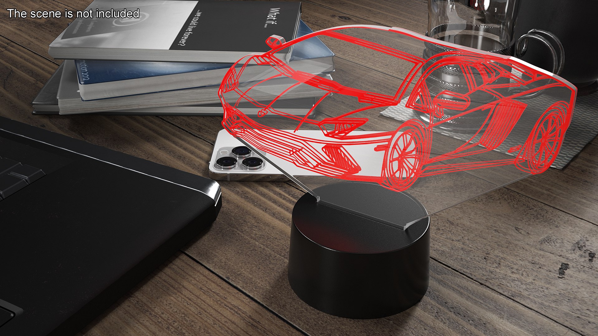 Hologram Lamp With Sport Car Red 3D Model - TurboSquid 2093463