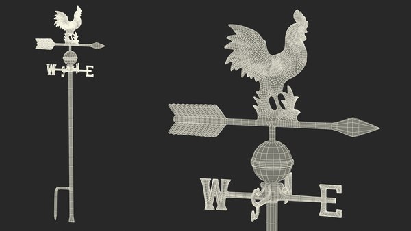 3D painted rooster weathervane weather - TurboSquid 1619916