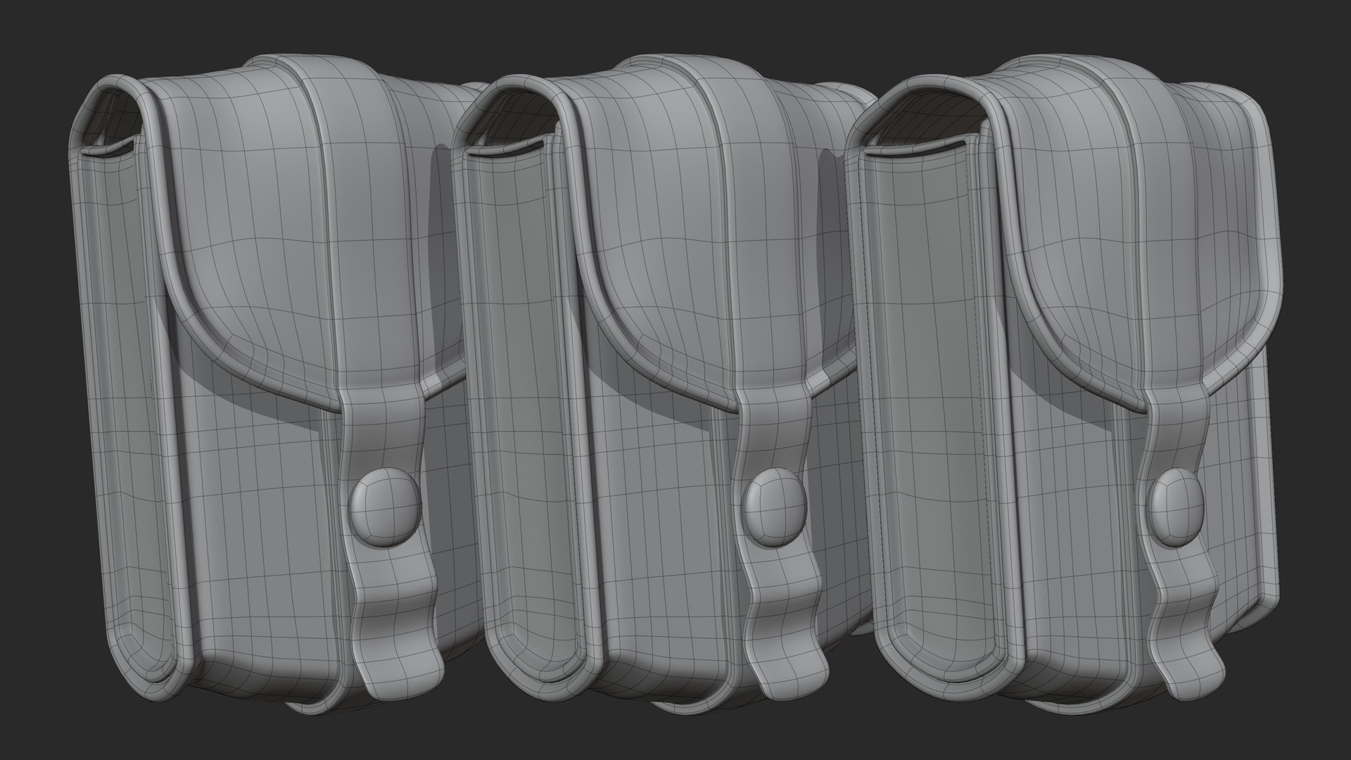 Leather Pouch With Three Stages Of Wear 3D Model - TurboSquid 1973397